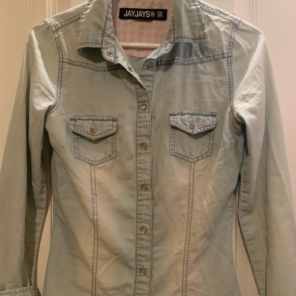 Jay Jays Jean Button Up Top. - Gem